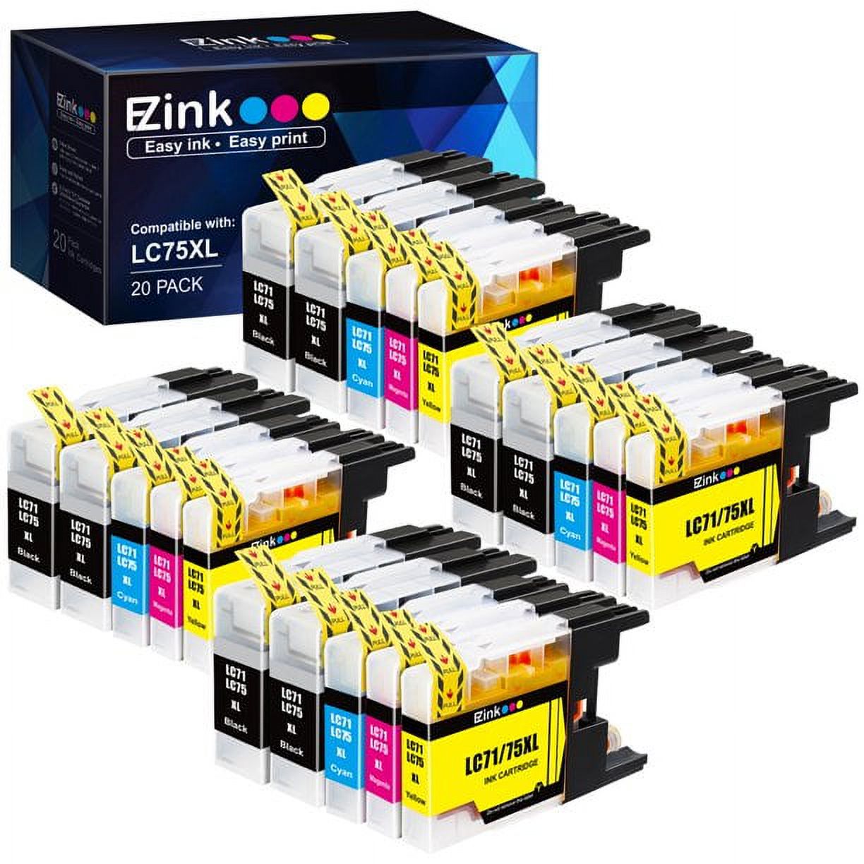 LC75 LC75XL High Page Yield Compatible Ink Cartridge Replacement for Brother Black LC75 LC75XL ...