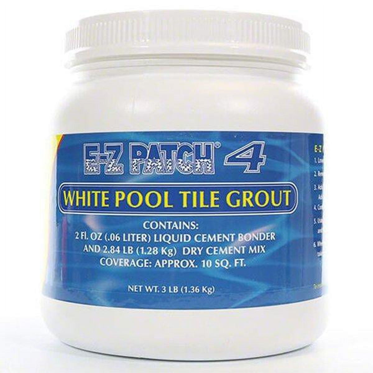 E-Z PRODUCTS E-Z Patch 4 White Pool Tile Grout Repair - 3 lb Kit EZP ...