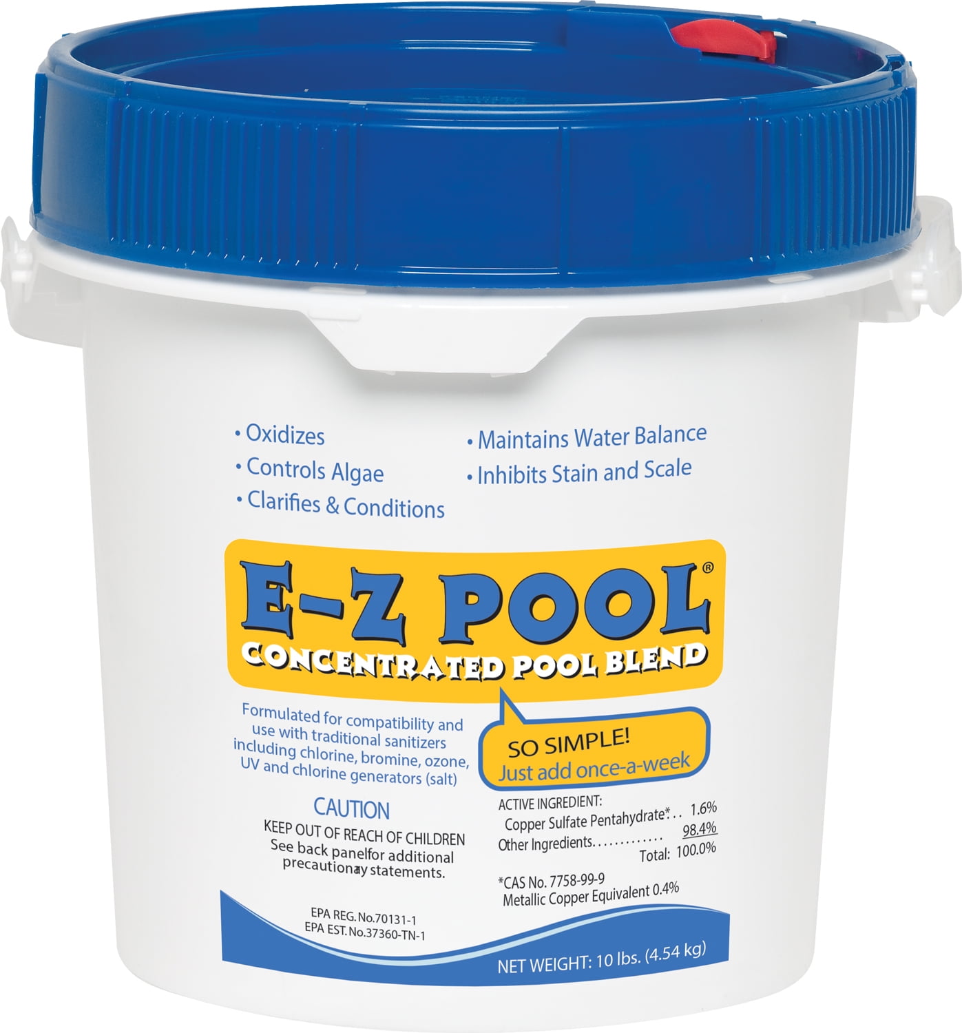 E-Z Pool All-in-1 Weekly Pool Treatment, Algaecide and Clarifier, 10 ...