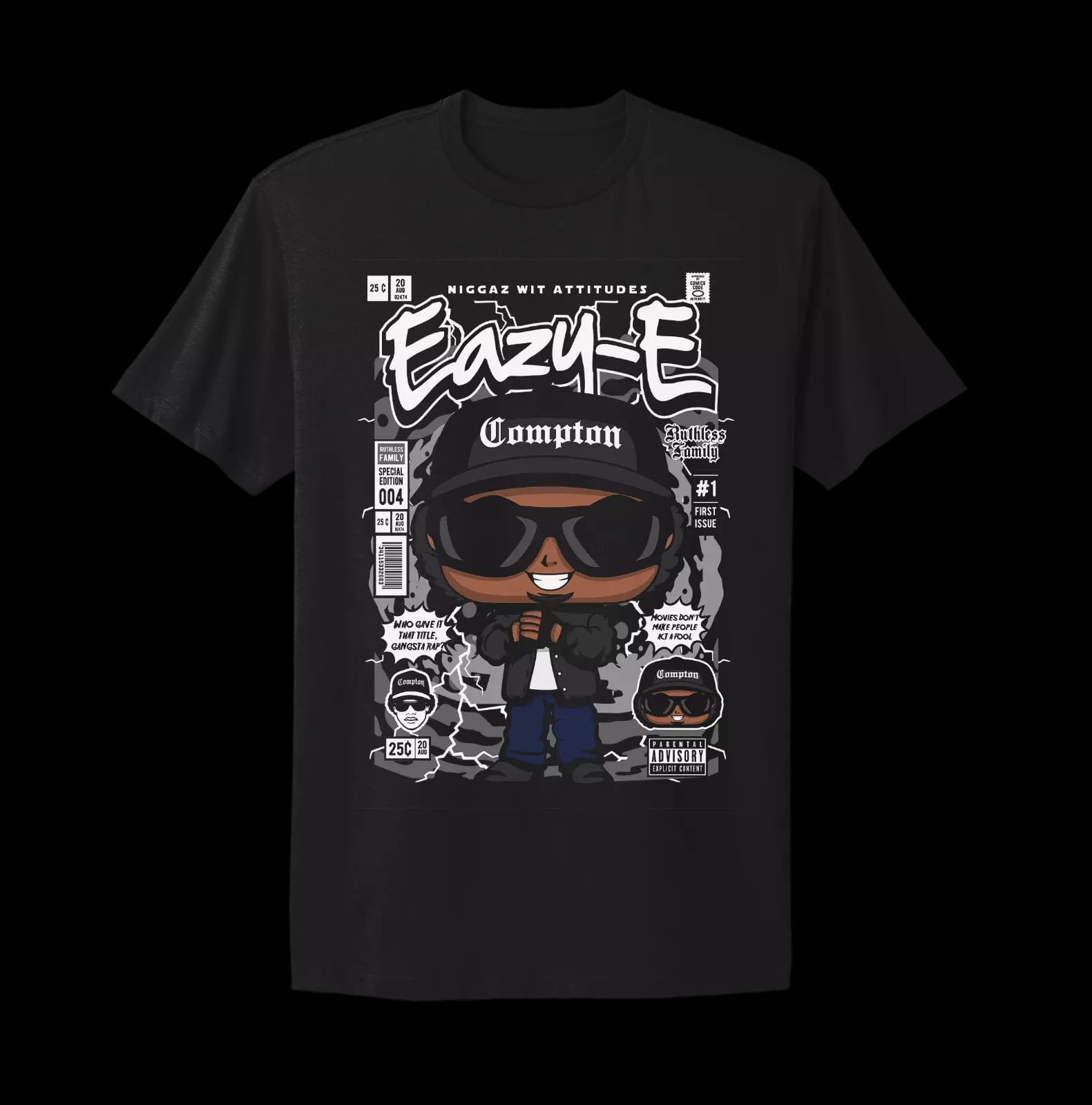 E∆ZY-E Straight Outta Compton Ruthless Rap Vintage style design T-Shirt - Walmart.com
