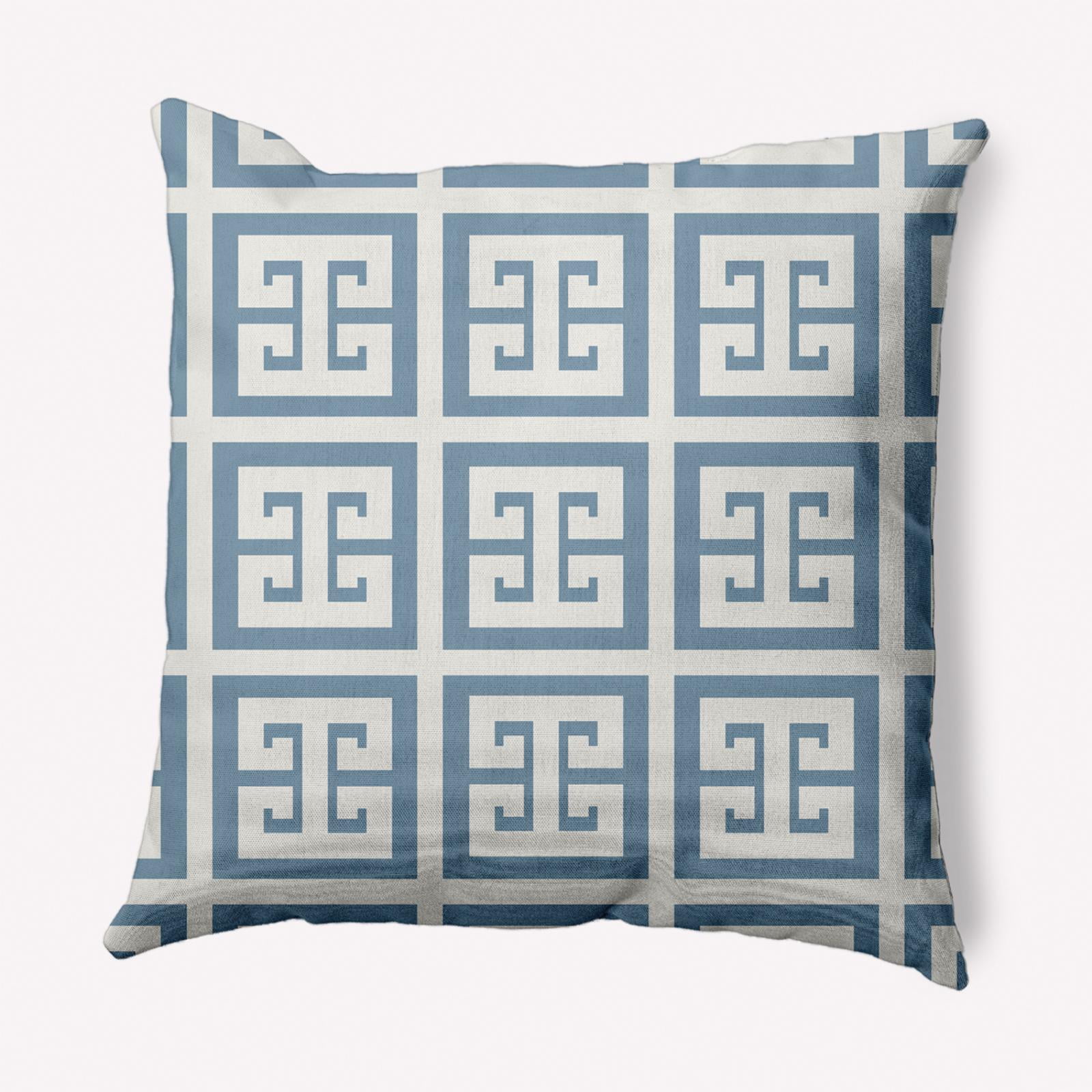 E by Design Greek Key Patterned Nautical Indoor/Outdoor Throw Pillow ...