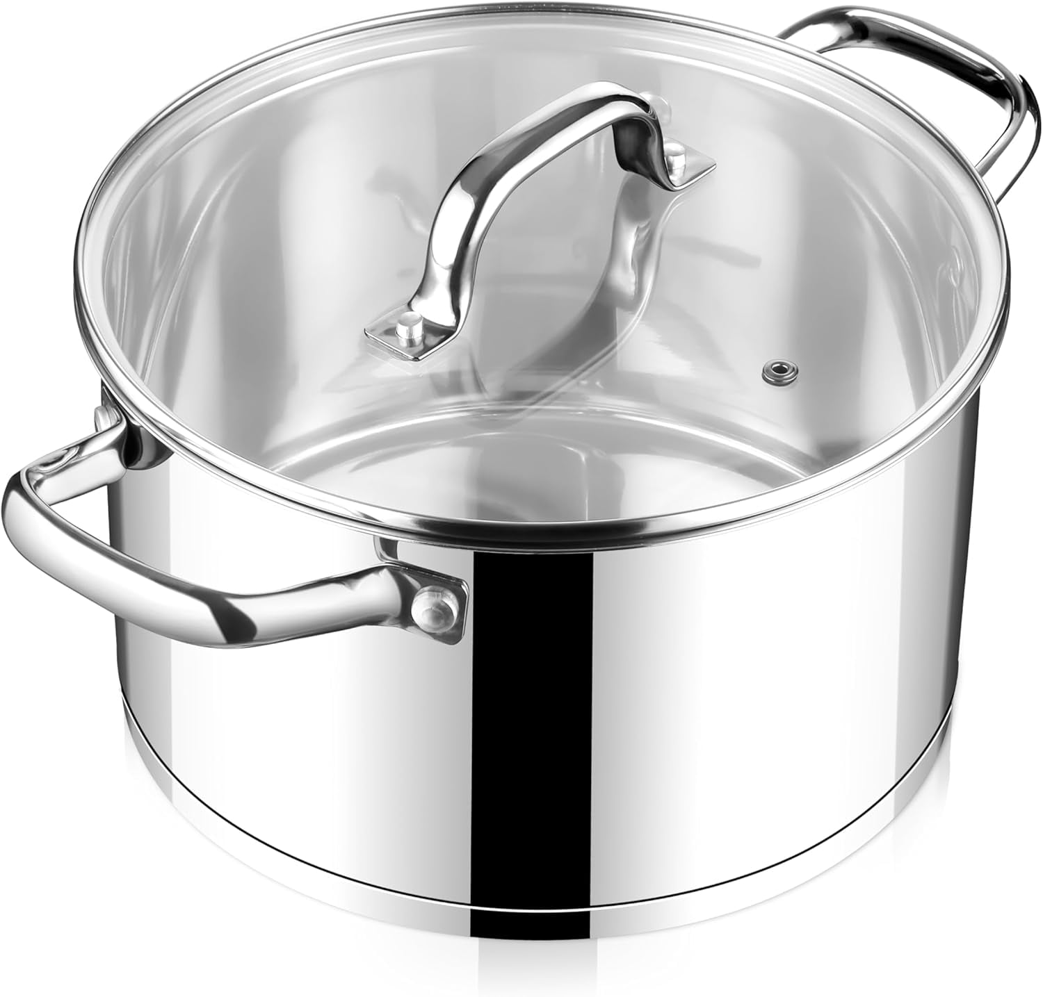E-far 4 Quart Stock Pot with Lid, Stainless Steel Stockpot for Cooking ...