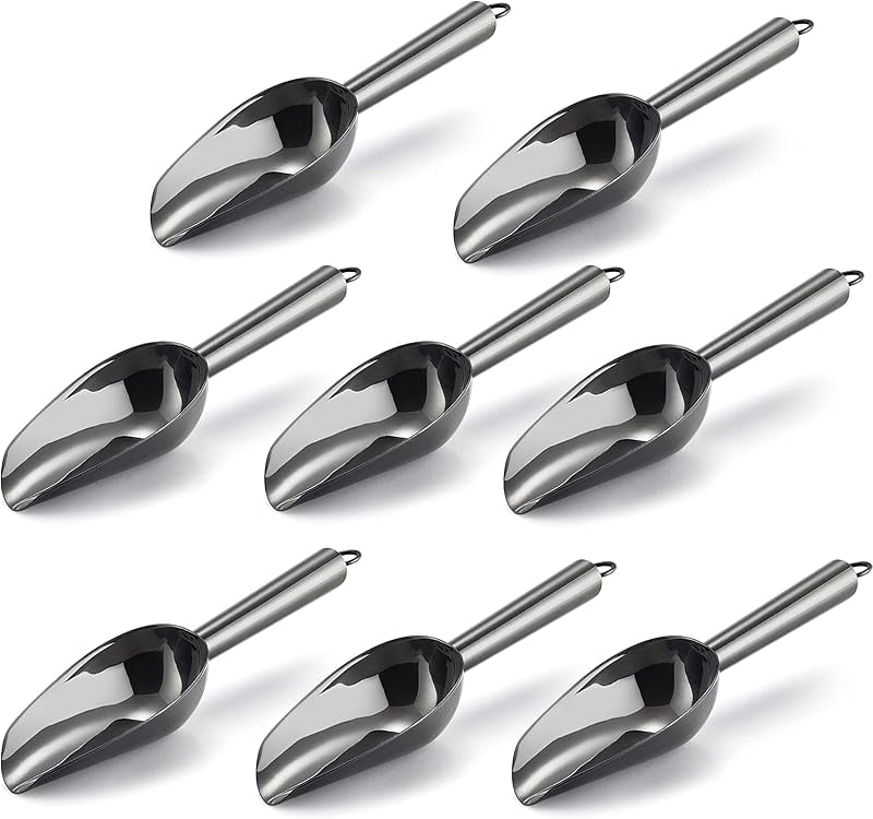 E-far Mini Scoop, 3 Ounce Stainless Steel Kitchen Utility Scoops, Ideal ...