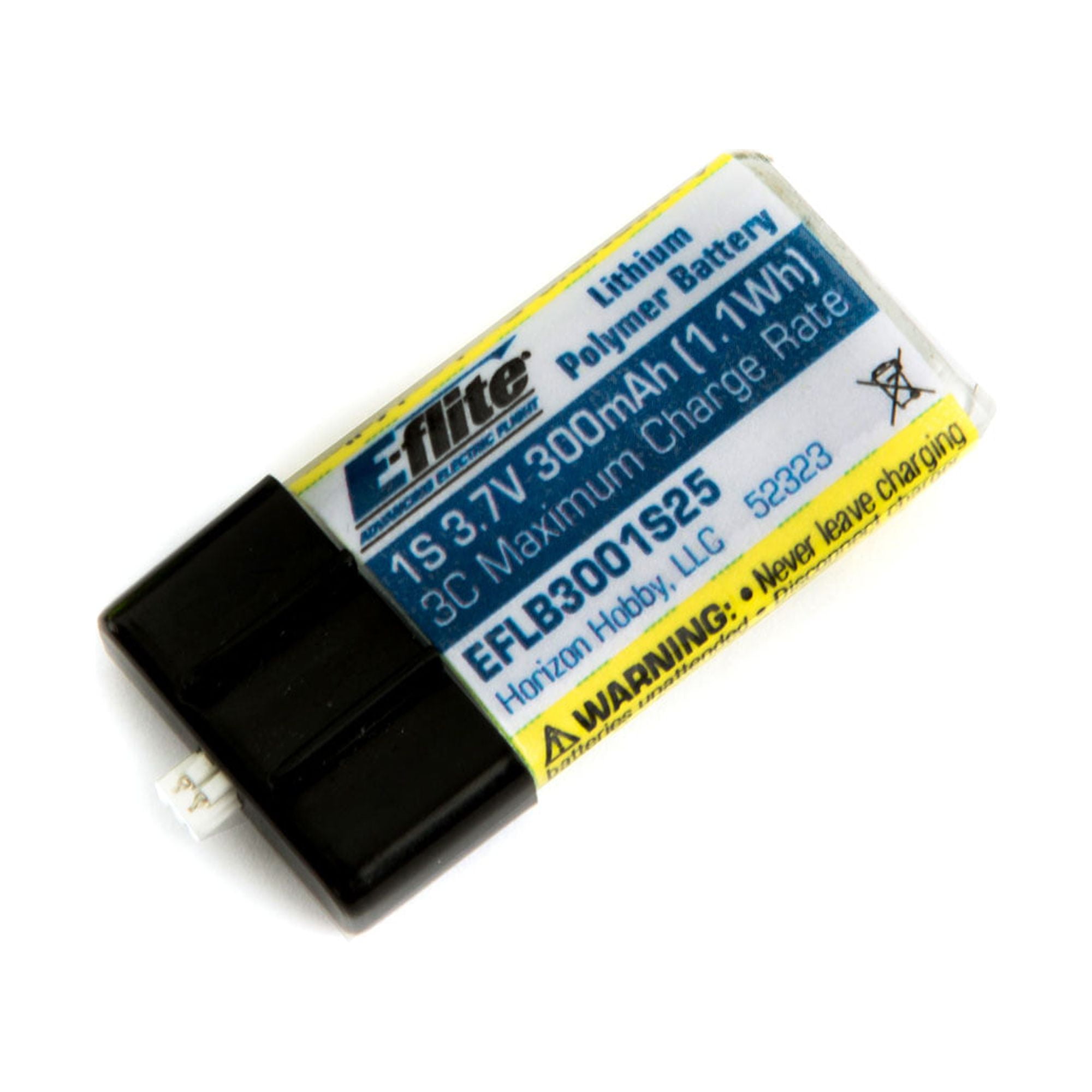 E-flite 300mAh 1S 3.7V 25C LiPo Battery EFLB3001S25 Airplane Batteries ...