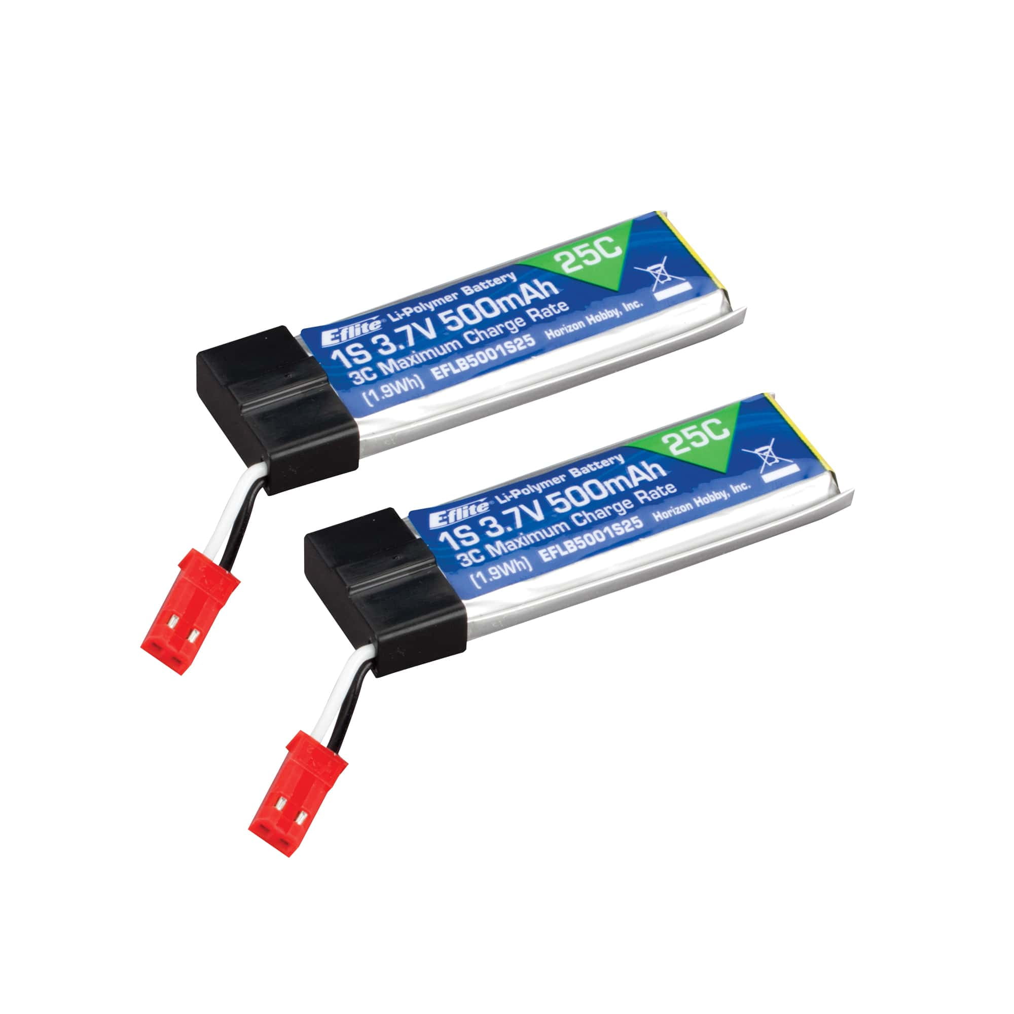E-flite 500mAh 1S 3.7V 25C LiPo Battery HHDEFLB5001S25 Airplane ...