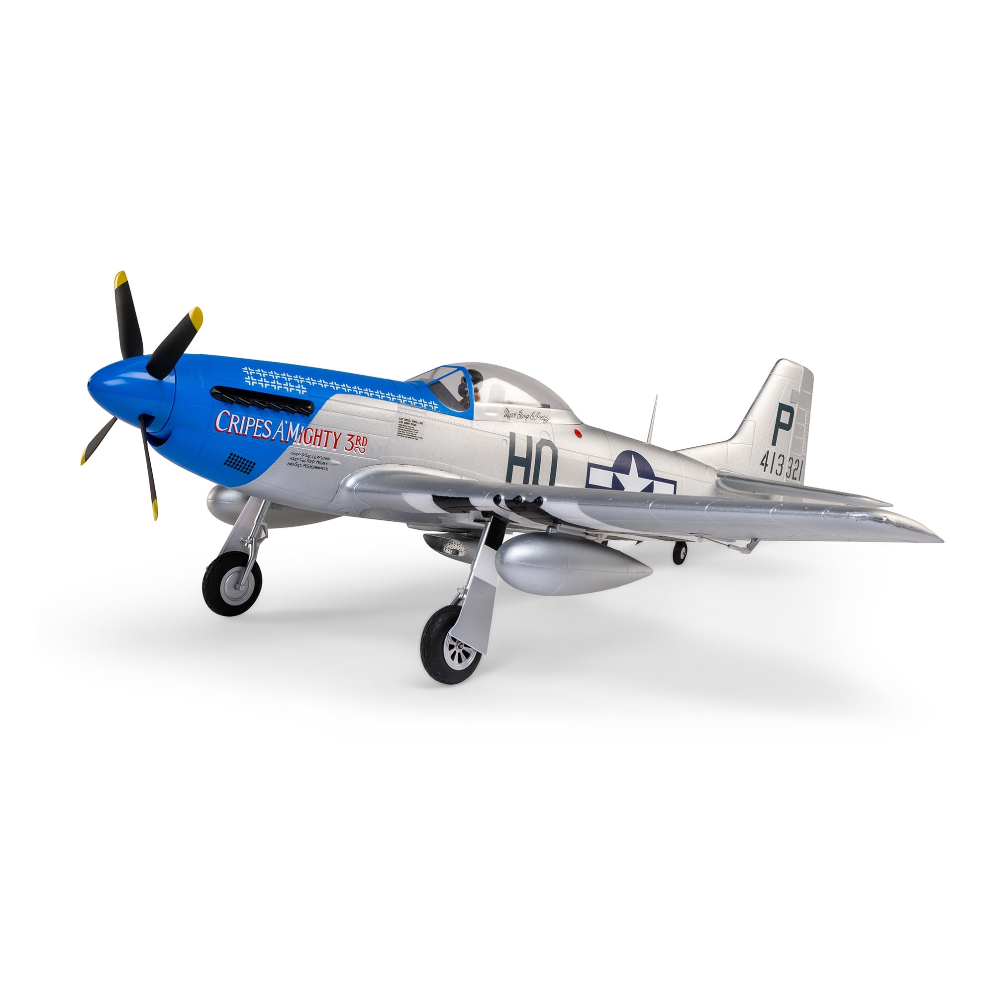 E-flite RC Airplane P-51D Mustang 1.2m BNF Basic Transmitter Battery ...