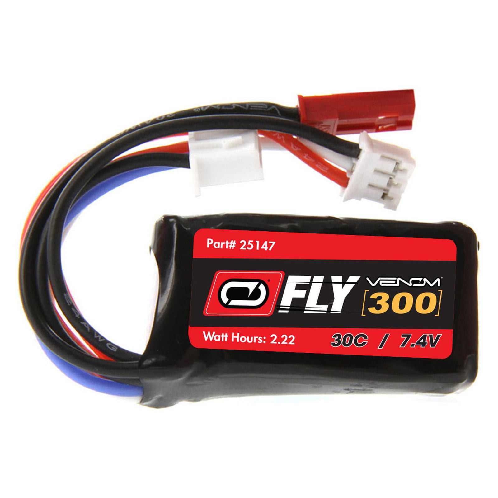 E-flite UMX Carbon Cub SS 30C 2S 300mAh 7.4V LiPo Battery with JST/JST ...
