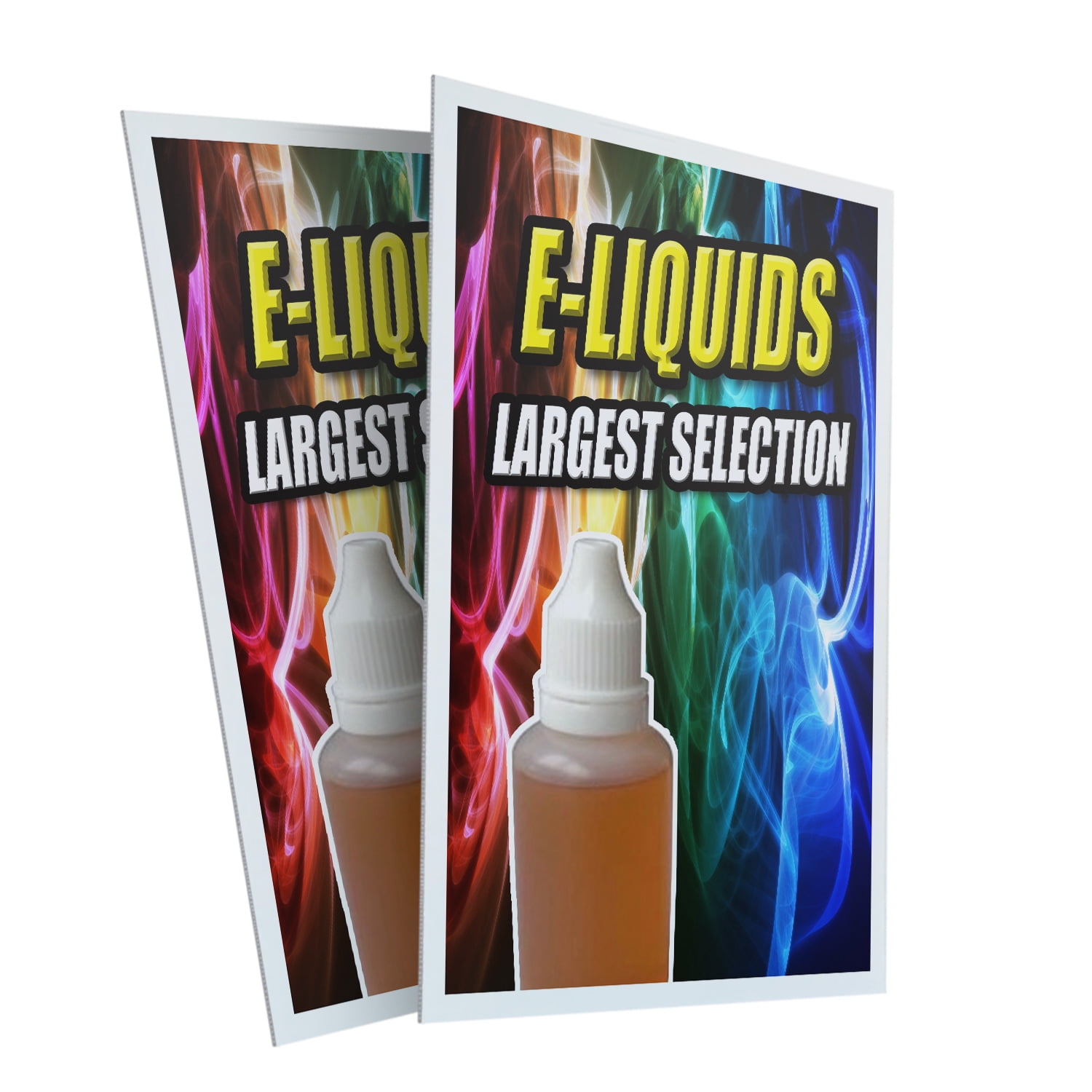 E-liquids Largest Selection (2-PACK) 24" x 36" Plastic Signs | Sign ...