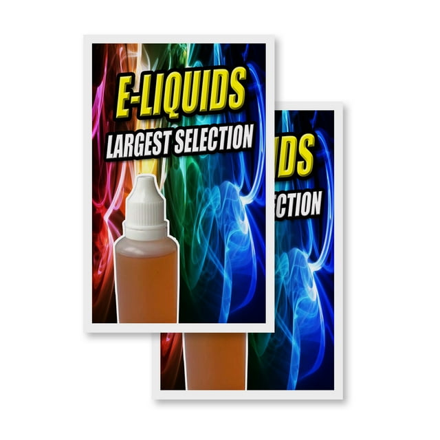 E-liquids Largest Selection (2-PACK) 24" x 36" Vinyl Decals | Sign ...