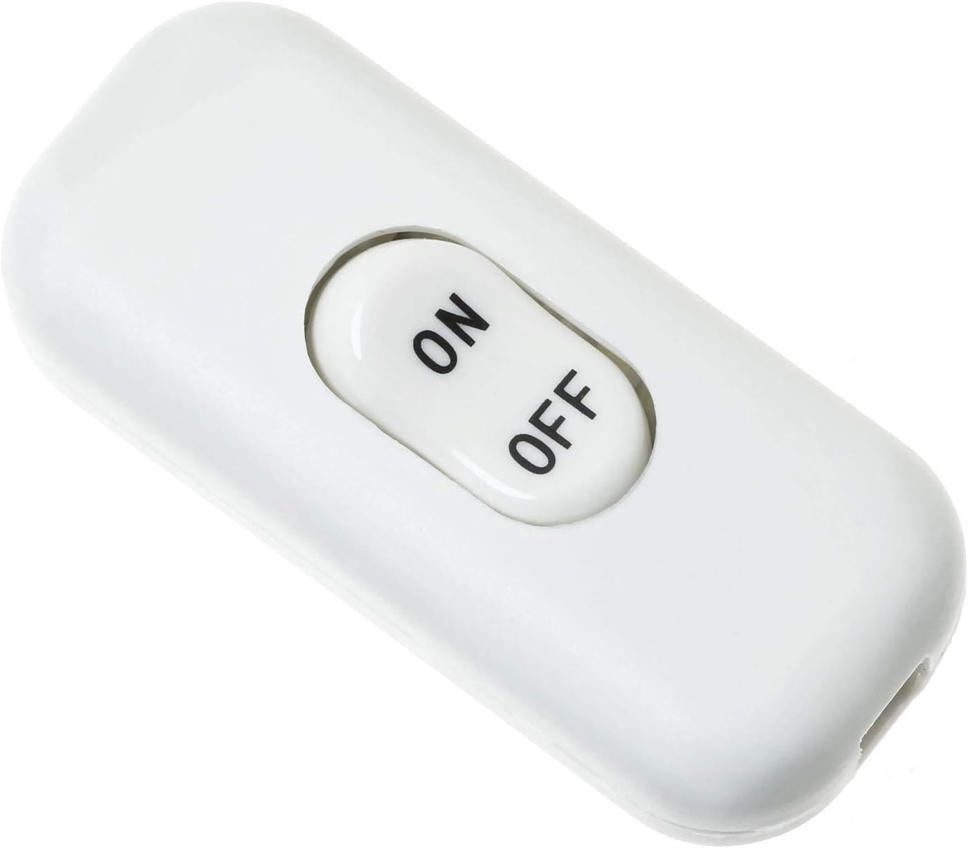 E-outstanding Inline Cord Switch On/Off White Button Feed Cord Switch ...
