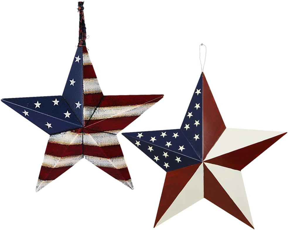 E-view Metal Barn Star Set Patriotic Home Decor Primitive Indoor ...
