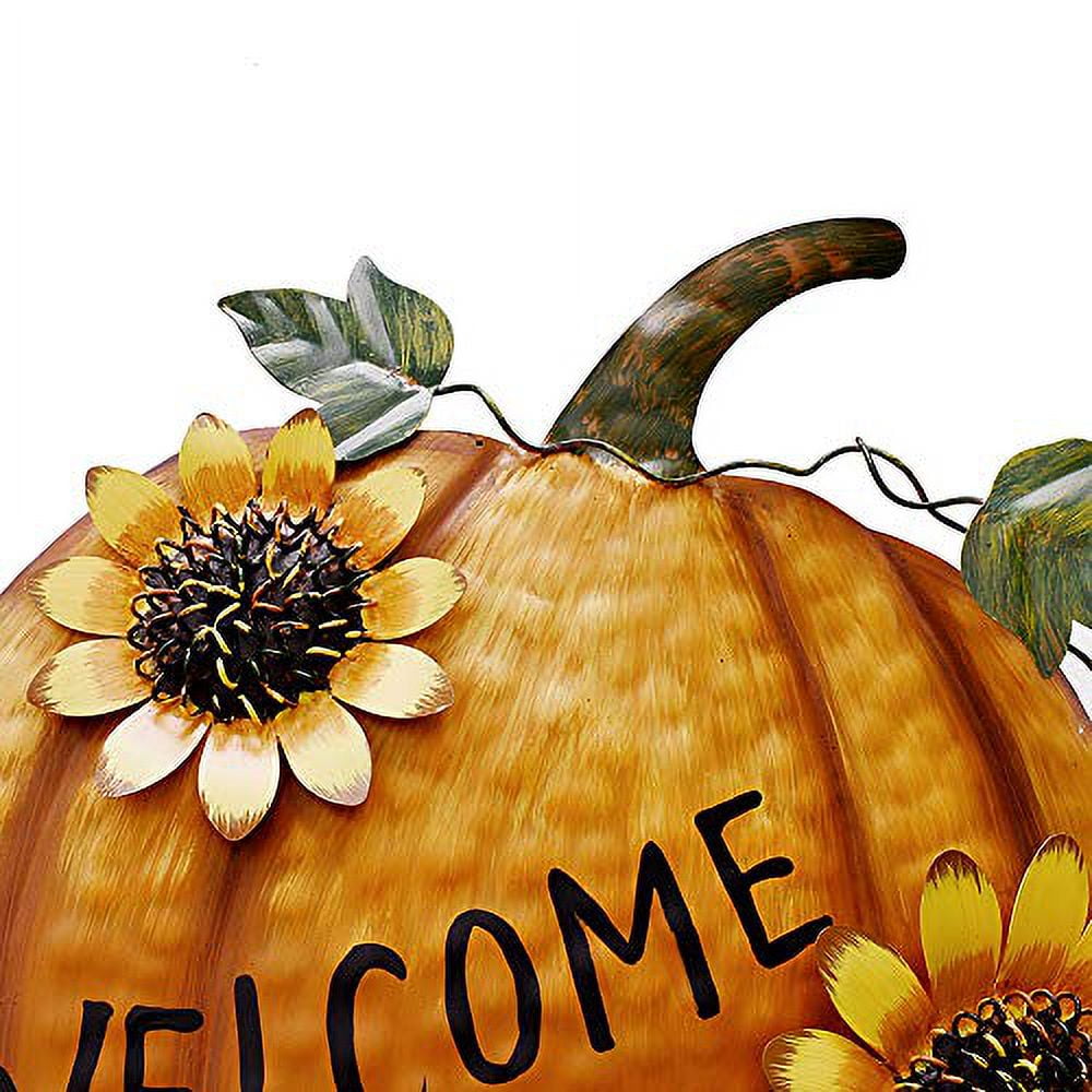 E-view Metal Pumpkin Garden Stakes Decor - Autumn Welcome Sign ...