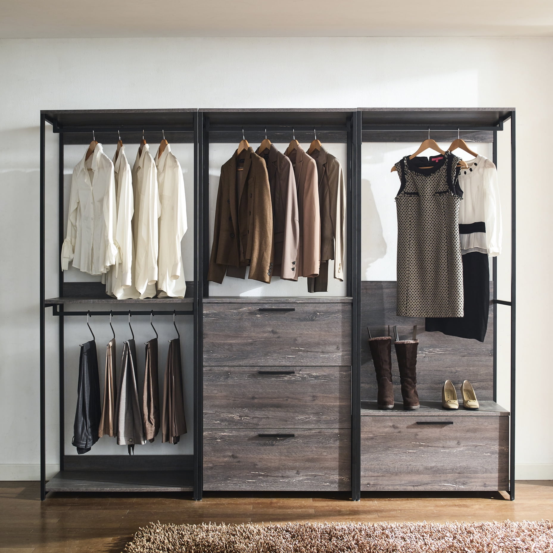E0 Walk-in Closet: Metal Frame Closet System With Water Resistance And ...