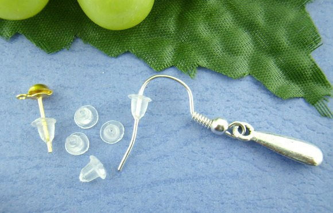 E006A - 100 pcs (50 Pairs) Clear Transluscent Rubber Earring Back ...