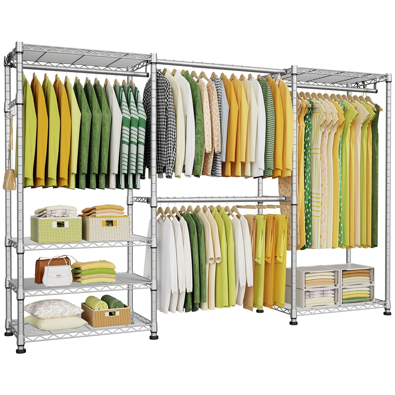 Ulif E1 Heavy Duty Closet Garment Rack, Adjustable Metal Freestanding ...