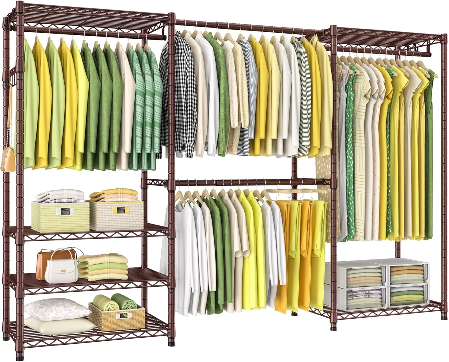 E Heavy Duty Closet Garment Rack s Adjustable Metal Freestanding ...