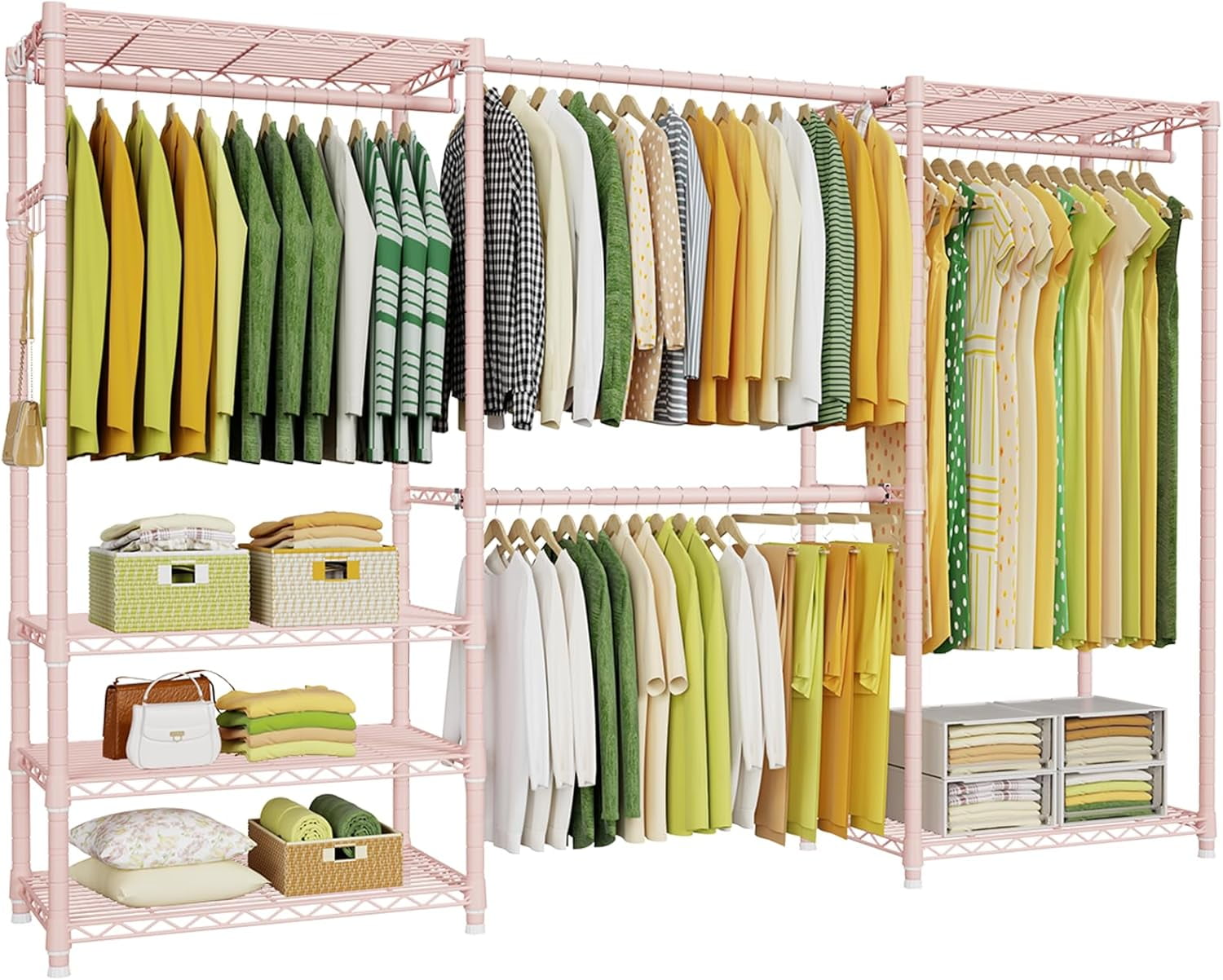 E Heavy Duty Closet Garment Rack s Adjustable Metal Freestanding ...