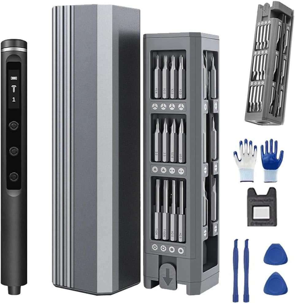 E1 Max 3.7v Mini Electric Screwdriver 50-in-1, Precision Electric Screwdriver Cordless 5 Torque ...