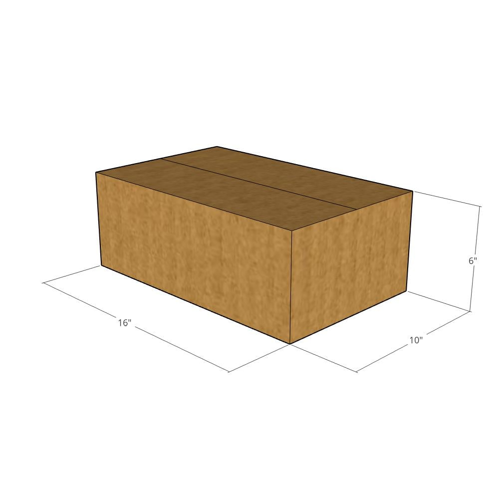 E1 Packaging 32 ECT Corrugated Shipping and Packing Box, 16"x10"x6", 10 ...