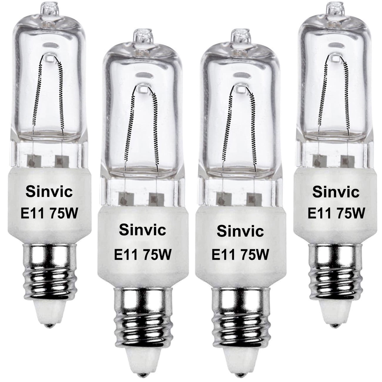 E11 Halogen 75W 120V Bulbs, 4PCS JDE11 Light Bulbs with Long Lasting Lifespan, Dimmable T4 JDE11 ...