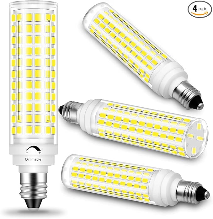 E11 LED Bulb Dimmable,100W Halogen Bulbs Equivalent,T4 Mini Candelabra ...
