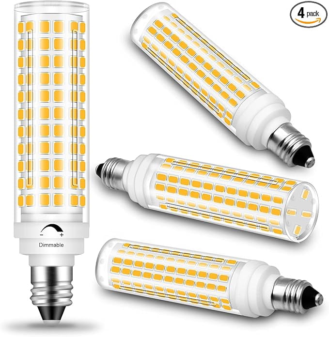 E11 LED Bulb Dimmable,100W Halogen Bulbs Equivalent,T4 Mini Candelabra LED Bulb Dimmable 10W ...