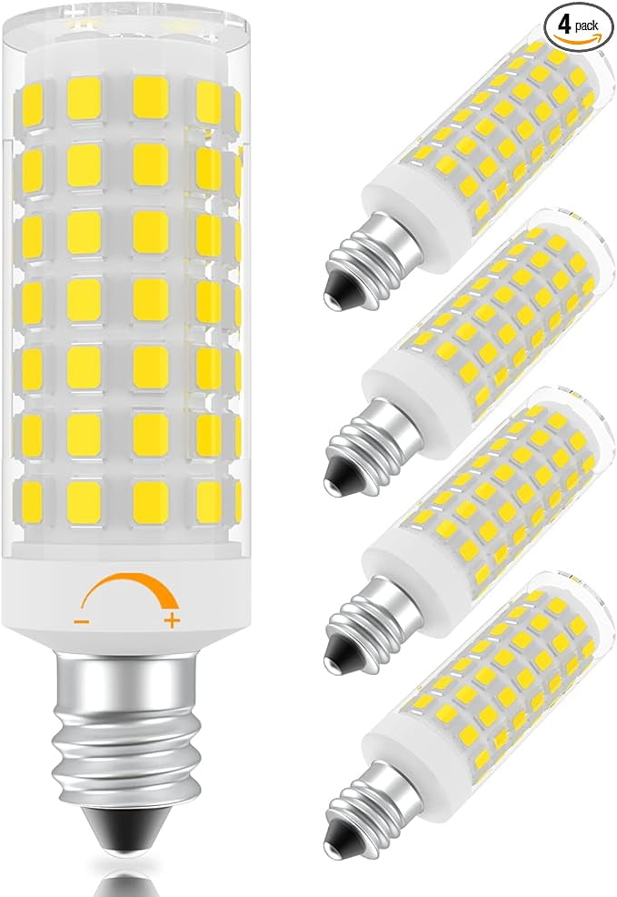 E11 Led Bulb Dimmable, 75 Watt Halogen Equivalent, 7W Warm White 3000K, T4 Mini Candelabra Base ...
