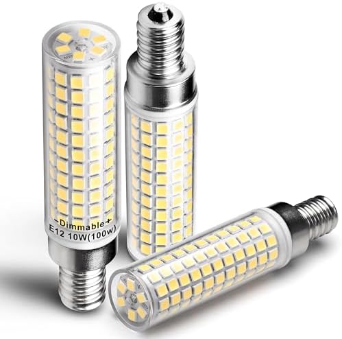E12 100W Dimmable C7 T6 LED Corn Light Bulbs, 4000K Natural White 1000 ...