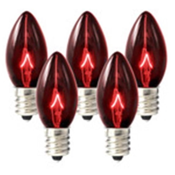 E12 & C7 Red Transparent LED Bulb - 25 - Walmart.com