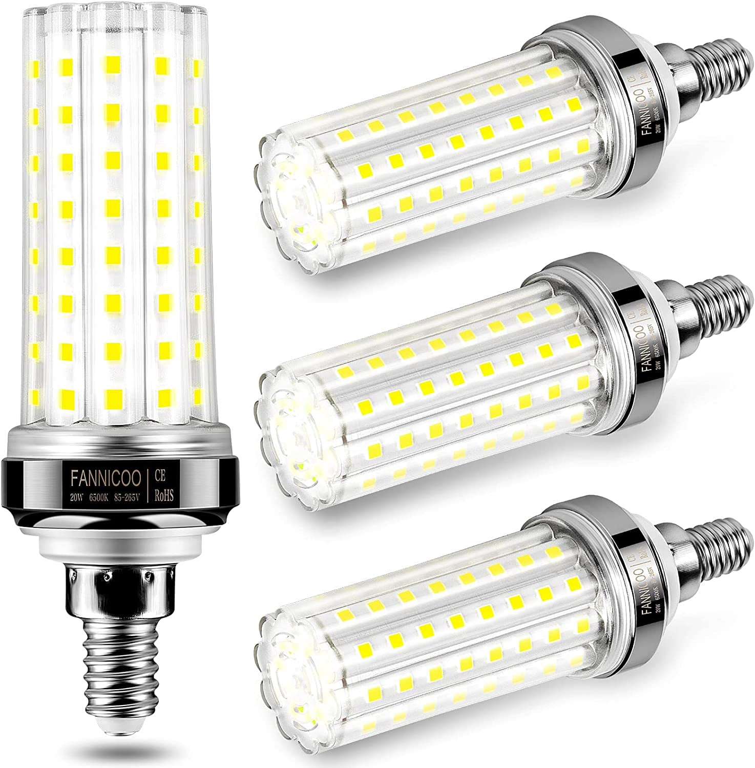 E12 LED Bulbs,20W LED Corn Light Bulb 150W Equivt 2500 Lumen 6500K Cool ...