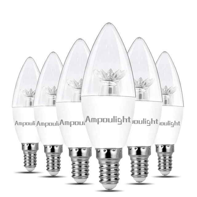 E12 LED Candelabra Bulbs 2700K Warm White 3W 60Watt Equivalent,Ceiling ...