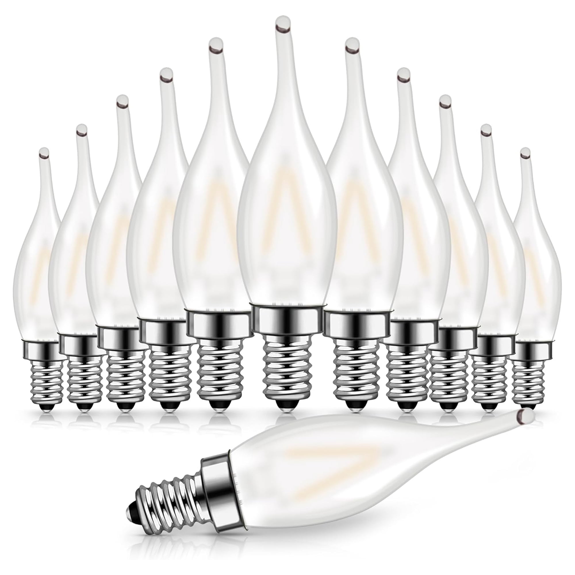 C22T LED Frosted Light Bulbs, 1.5W Equivalent 15W, E12 Mini Screw ...