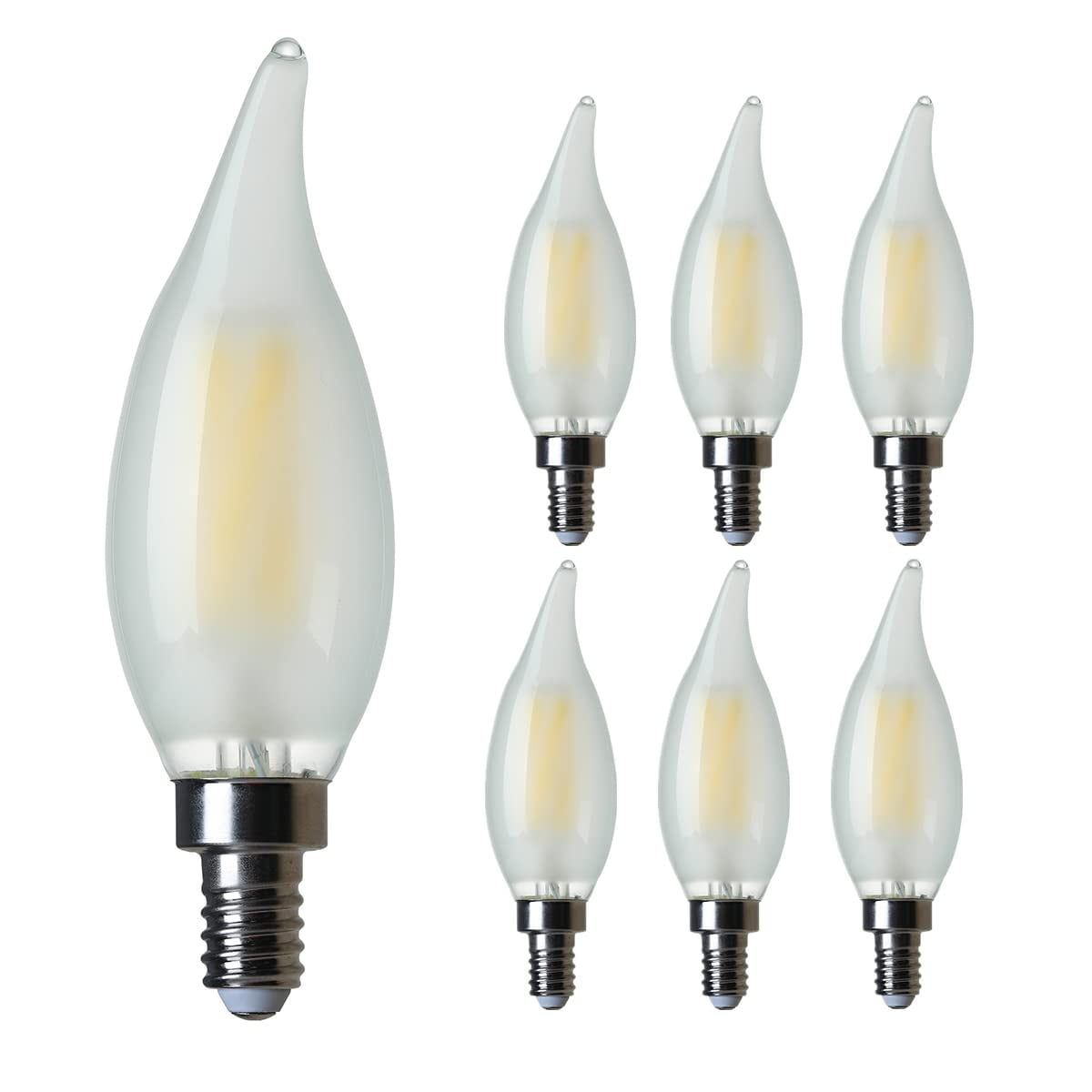E12 LED Chandelier Light Bulb-AMDTU 5000k Daylight Bright Frosted Candelabra LED Light Bulbs ...