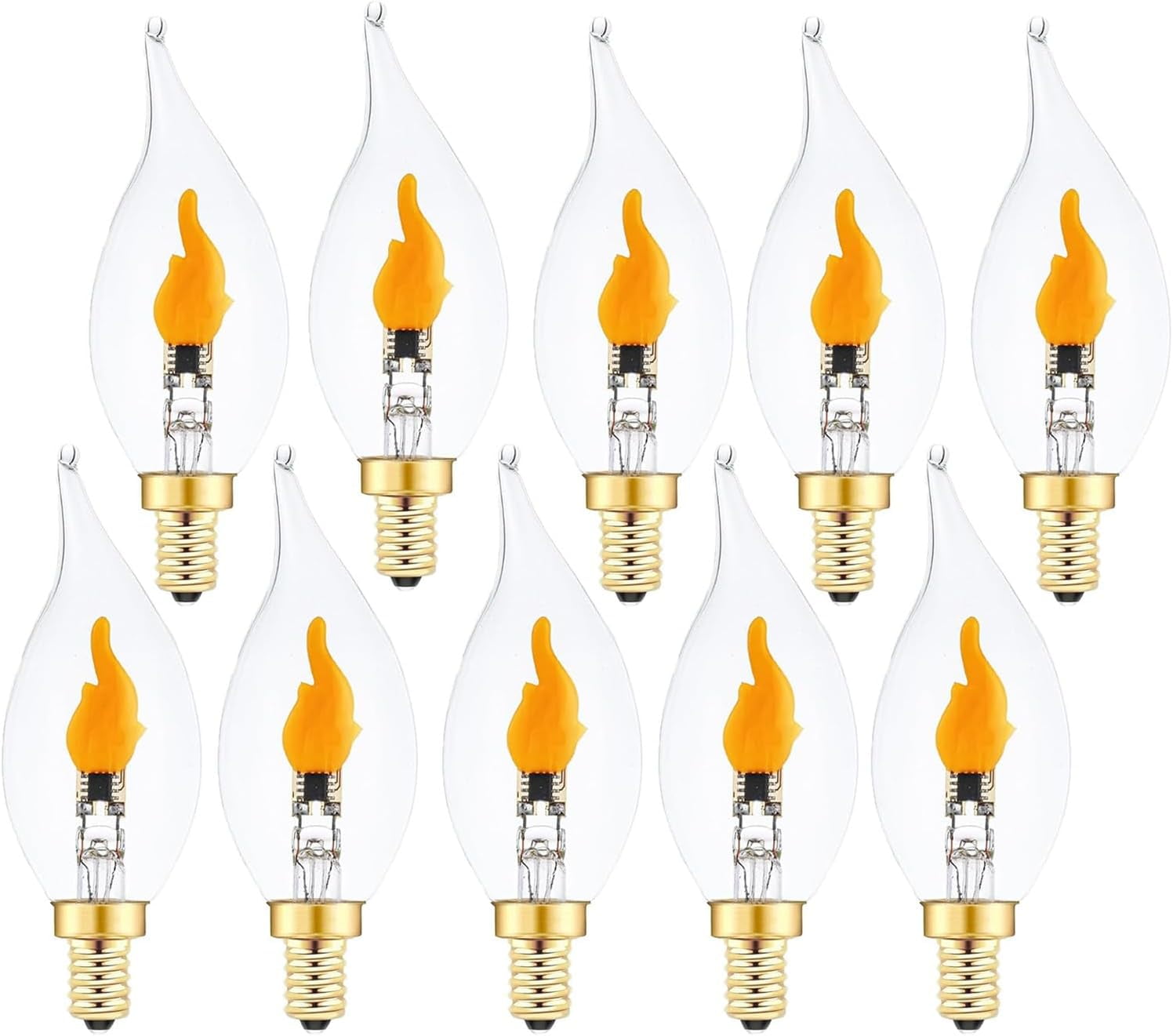 E12 LED Flickering Flame Decoration Light Bulbs -Perfect Ambiance for ...