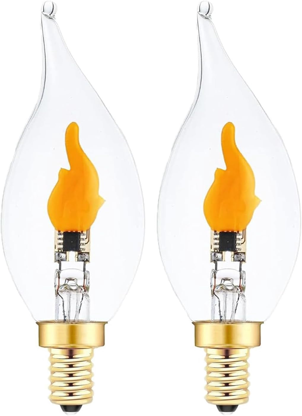 E12 LED Flickering Flame Decoration Light Bulbs -Perfect Ambiance for ...