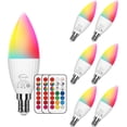 Changm E12 LED Light Bulbs, 5W 40W Equivalent, RGB Color Changing ...