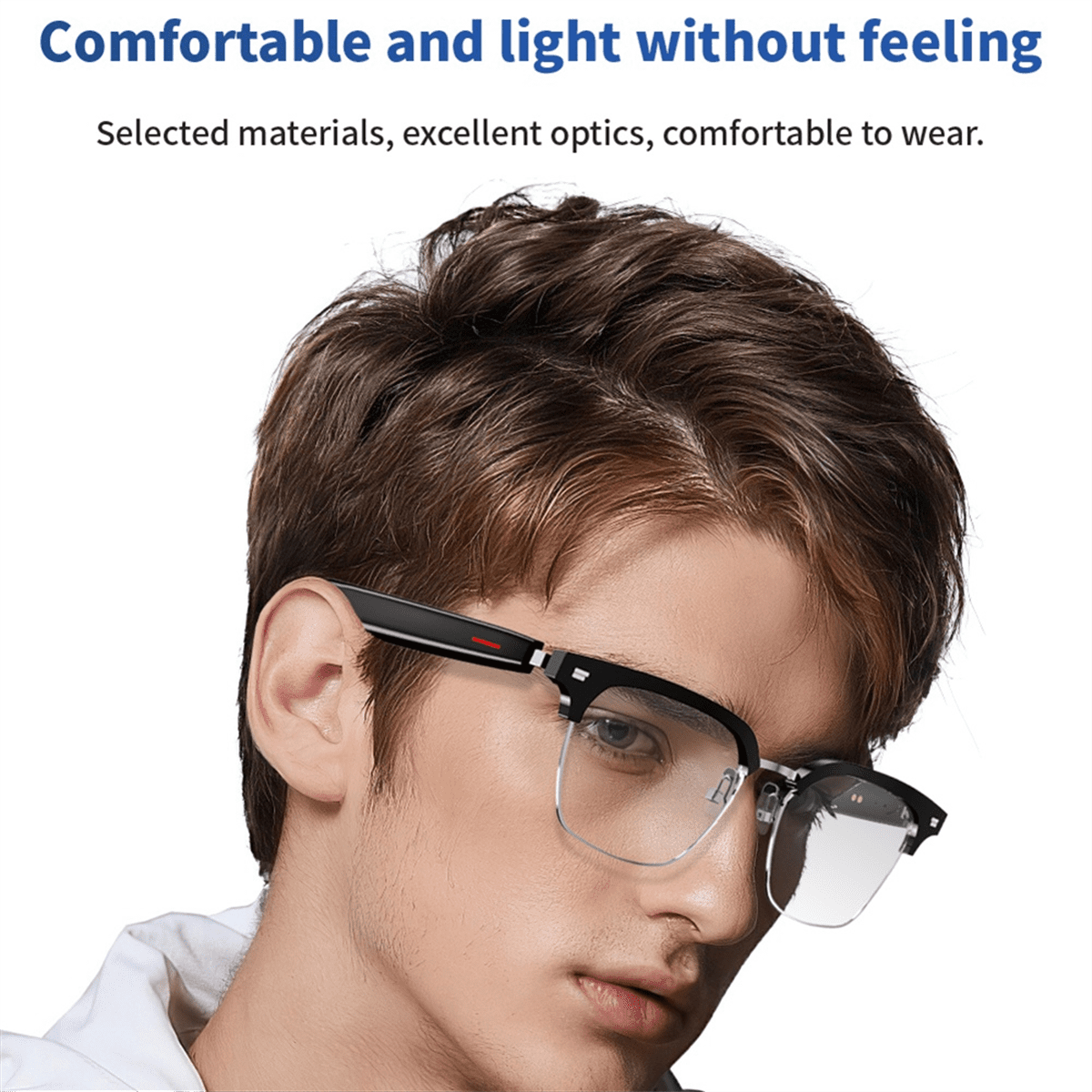 E13 Smart Glasses Wireless Bluetooth 5.0 with Headphones Hands-Free Calling Music Photograph ...