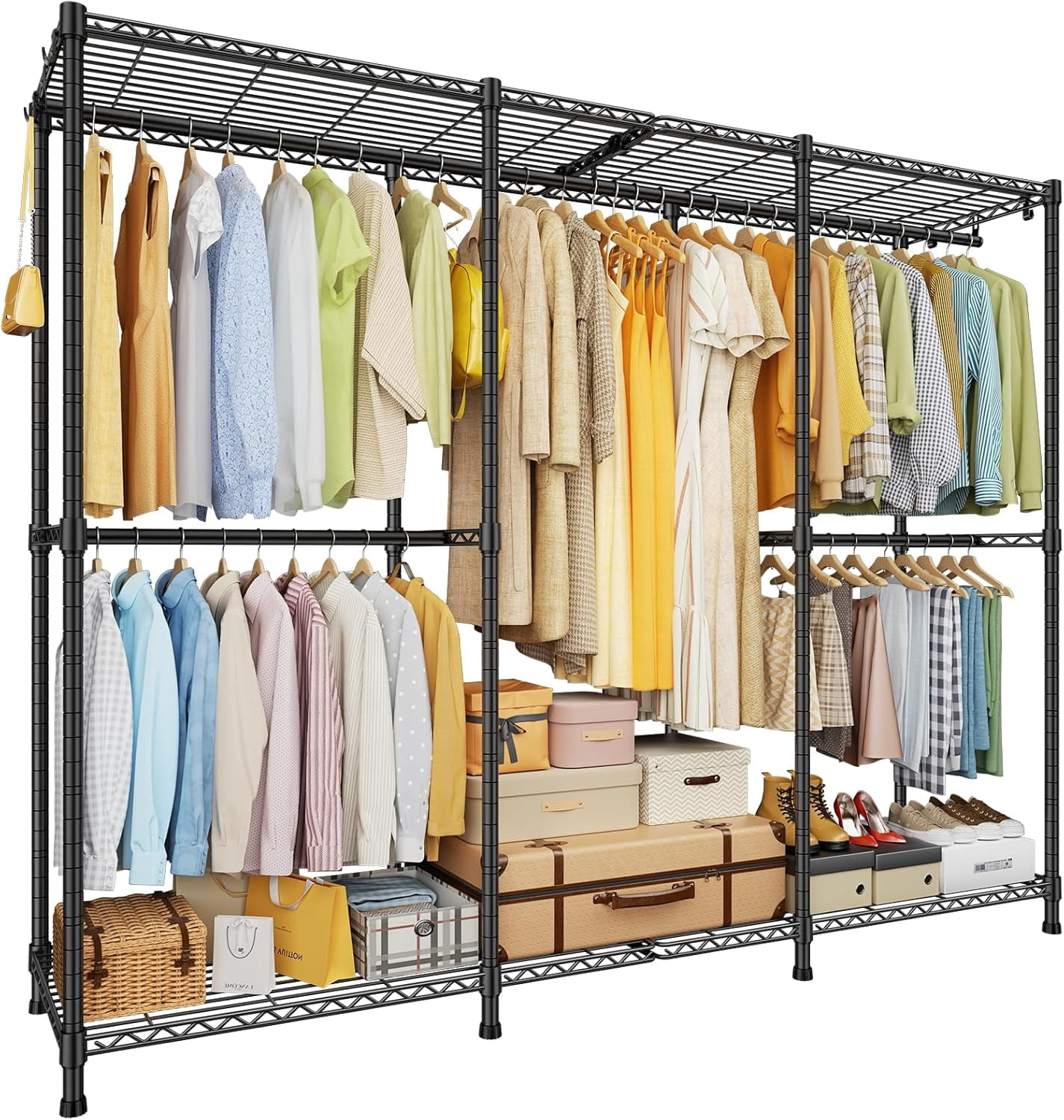 E14 Heavy Duty Clothes Rack，Freestanding Clothing Racks for Hanging ...