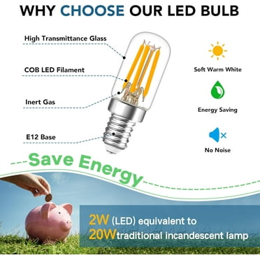 RTHG-LED Refrigerator Light Bulb 40W Equivalent Appliance Bulb 120V A15 ...