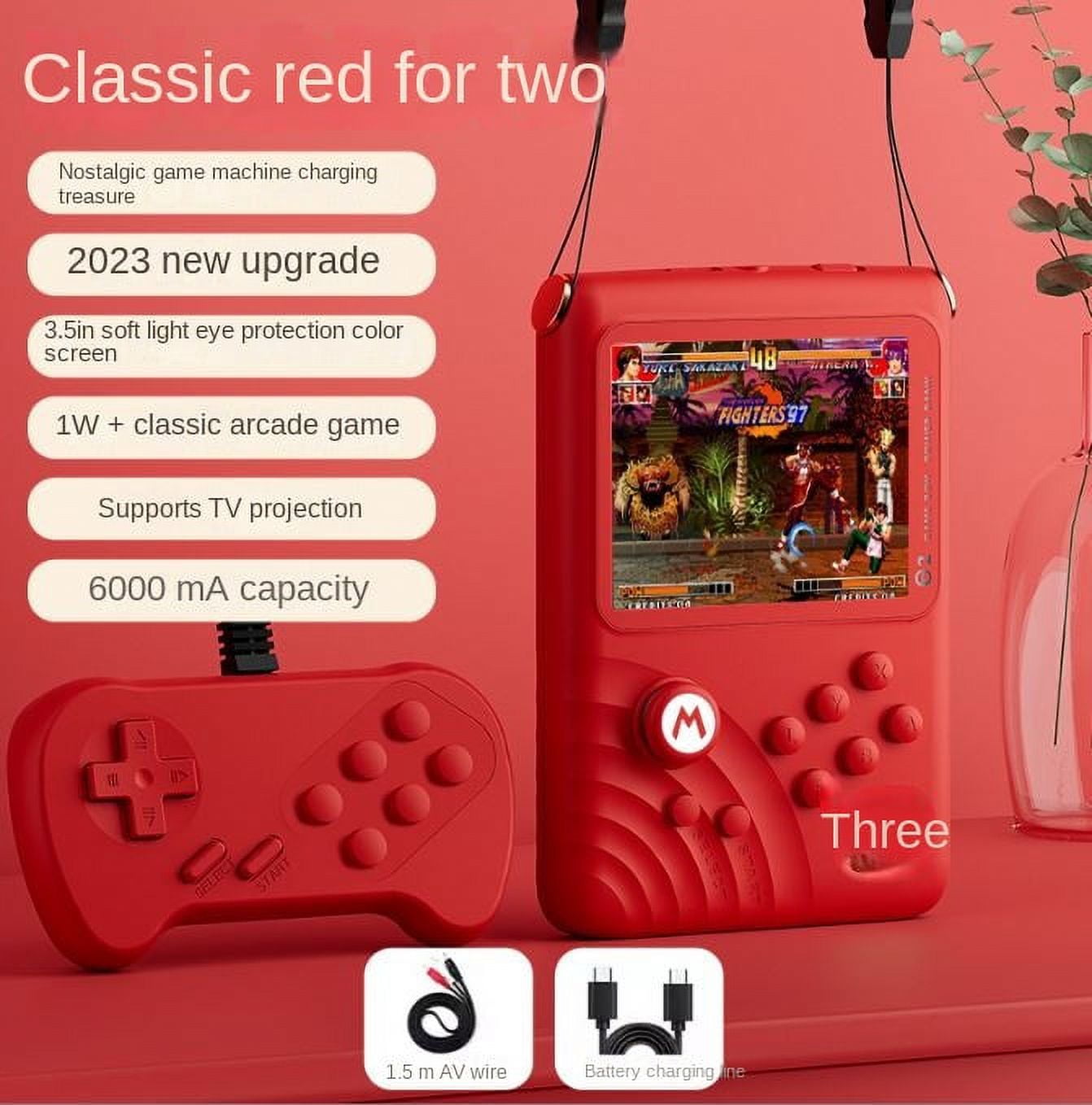 E2 Arcade 3.5-Inch Power Bank Game Console Double Red Retro Video Game ...