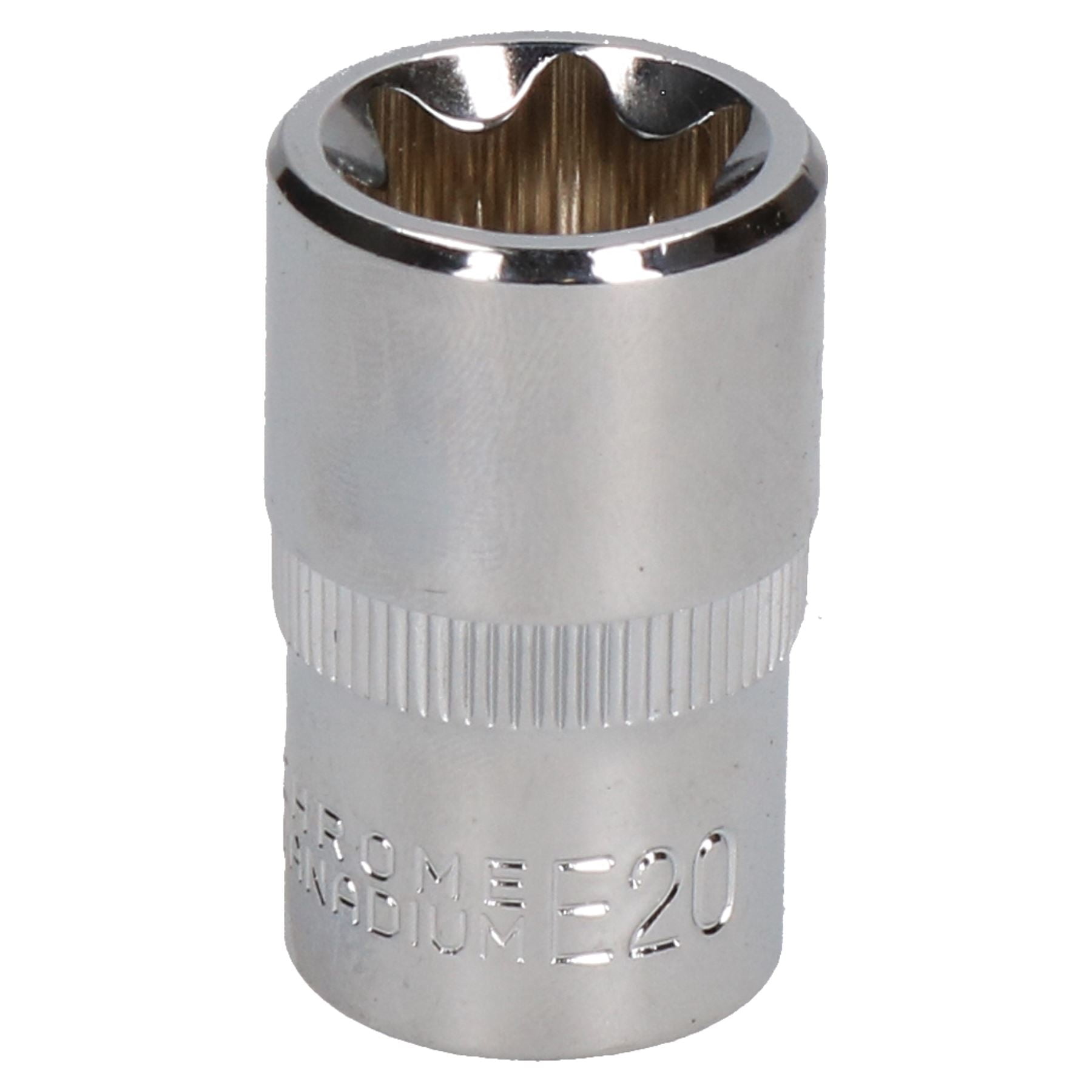 E20 Female Torx Socket Star Bit 1/2" Drive Standard External Chrome ...
