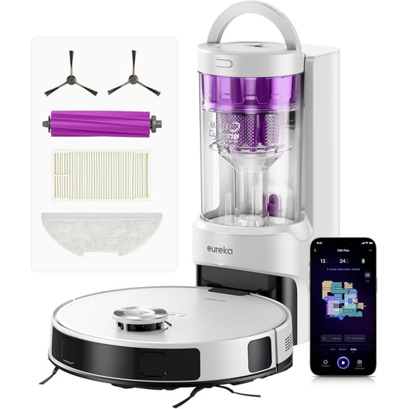 E20 Plus Robot Vacuum and Mop Combo, Cleaner with Bagless Self Emptying ...