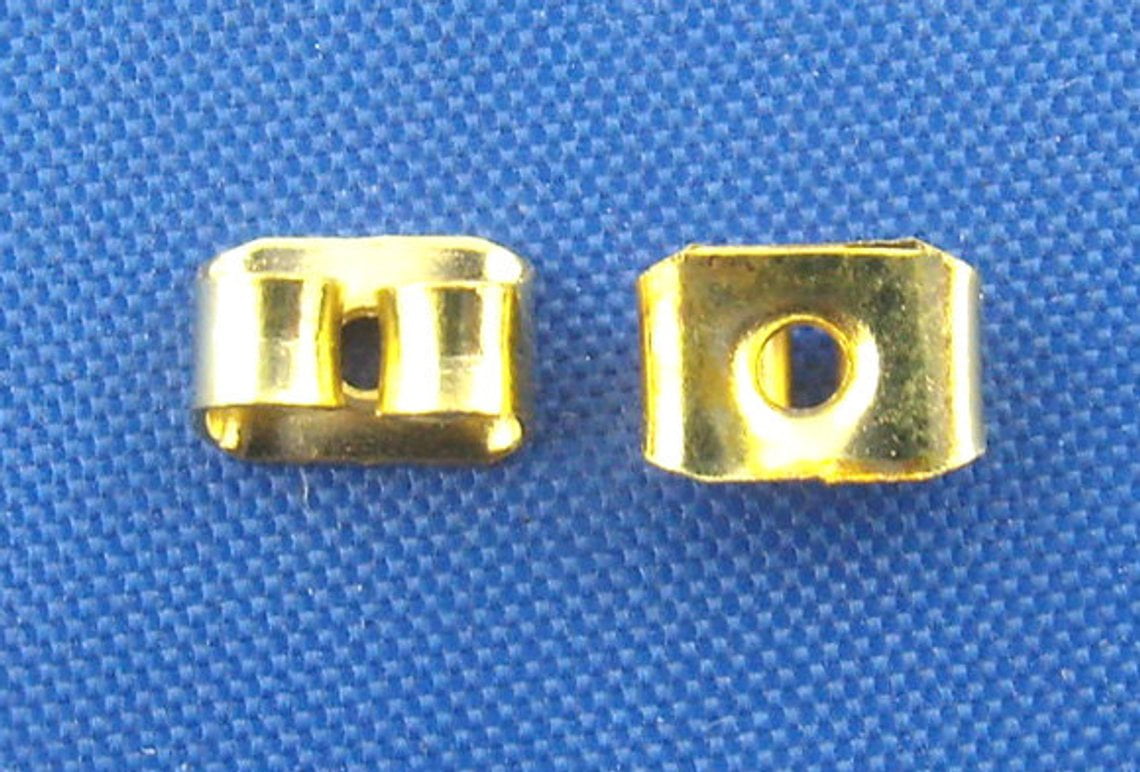 E211 - 500 pcs (250 Pairs) Gold Plated Ear Nuts - 4mm x 5mm - Earring ...
