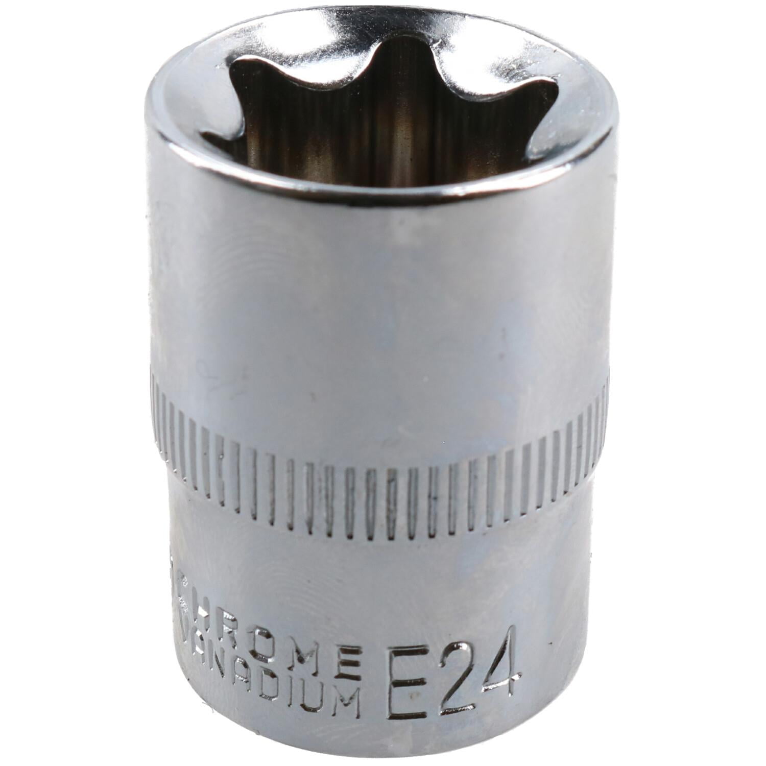 E24 Female Torx Socket Star Bit 1/2" Drive Standard External Chrome ...