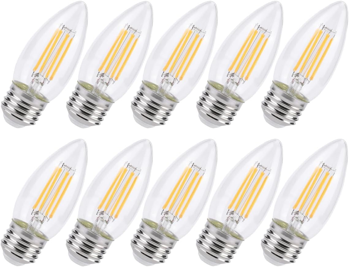 E26 Candelabra led Light Bulbs 4 Watt (40 Watt Equivalent) LED ...