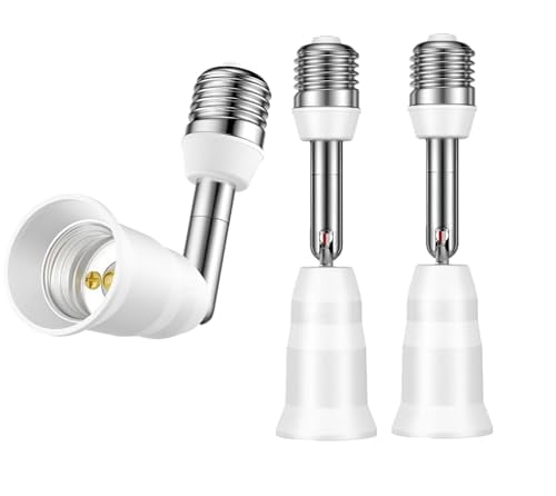 E26/E27 Light Socket Extender, E26/E27 4.5 Inch Extension Socket ...