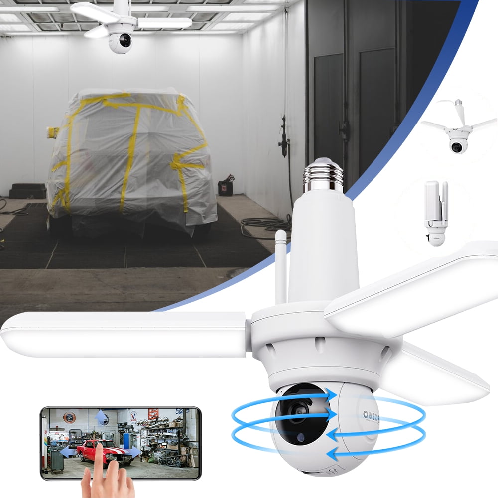 E26 Garage LED Light with Smart Security Camera, 30W 5000LM, Suitable ...