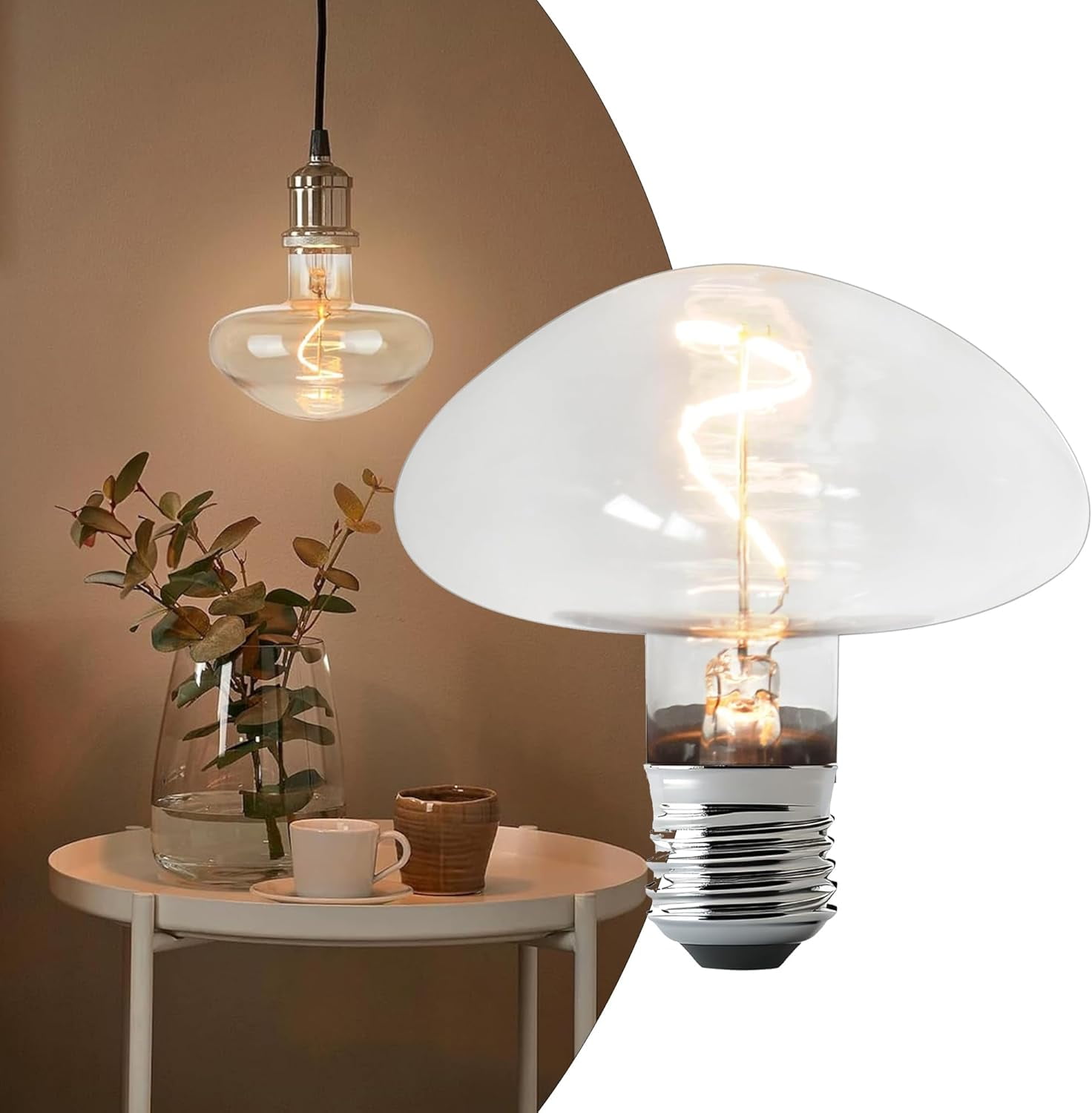 E26 LED Bulb, 3W LED Bulb Equivalent to 25W, 2200K Clear White Edison ...