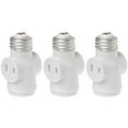 E26 Light Bulb Socket to 2 Polarized Outlet Adapter – Convert Light ...