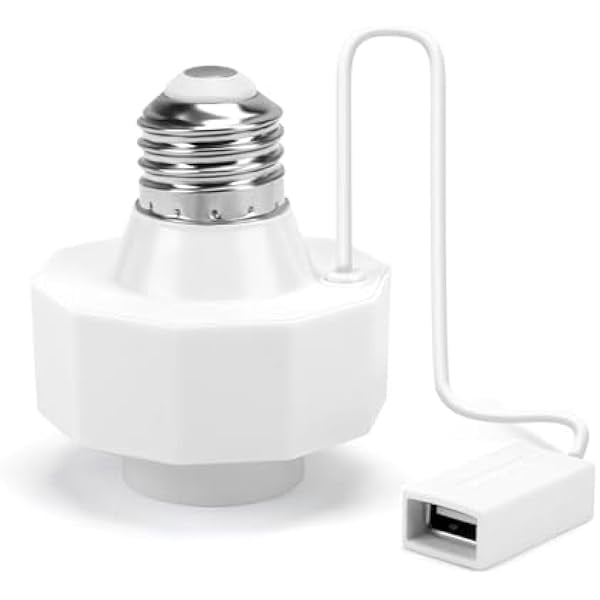 E26 Light Socket USB Adapter Female Plug 120V to 5V Power Converter ...